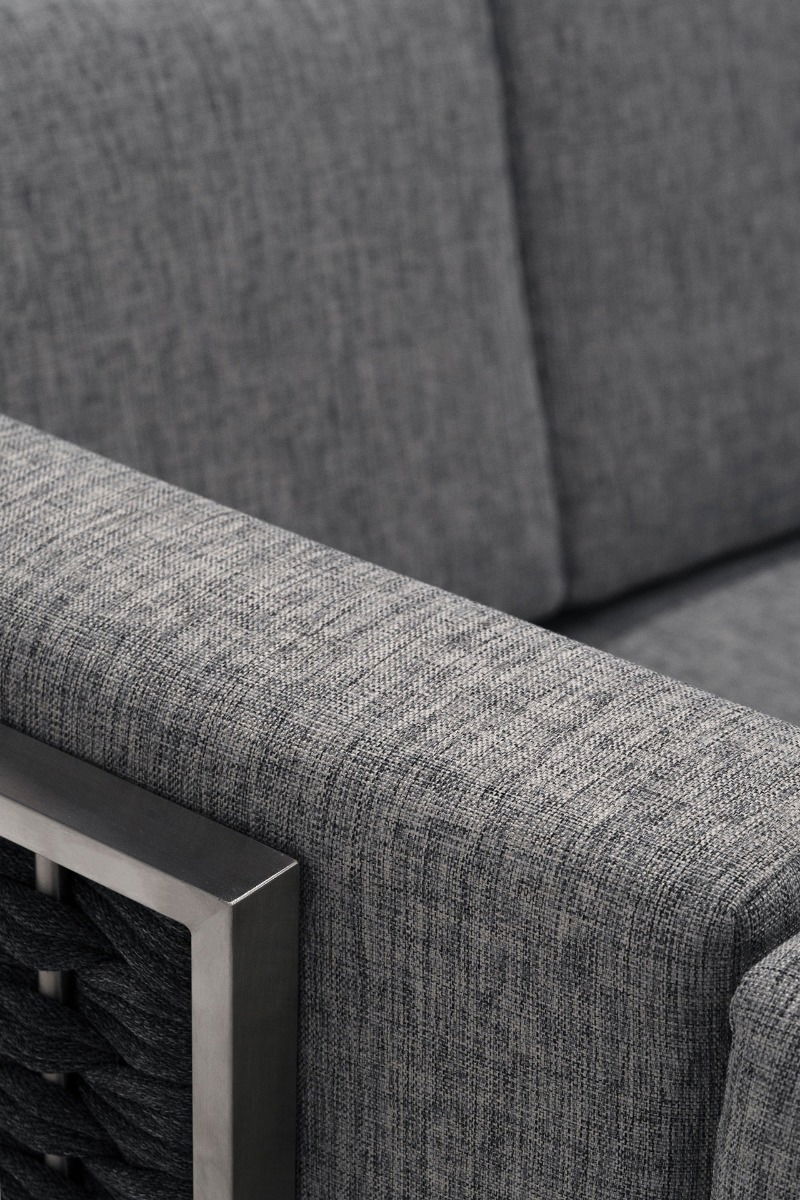 BASSO Ecklounge | 5 Personen | Ausziehtisch | Grau