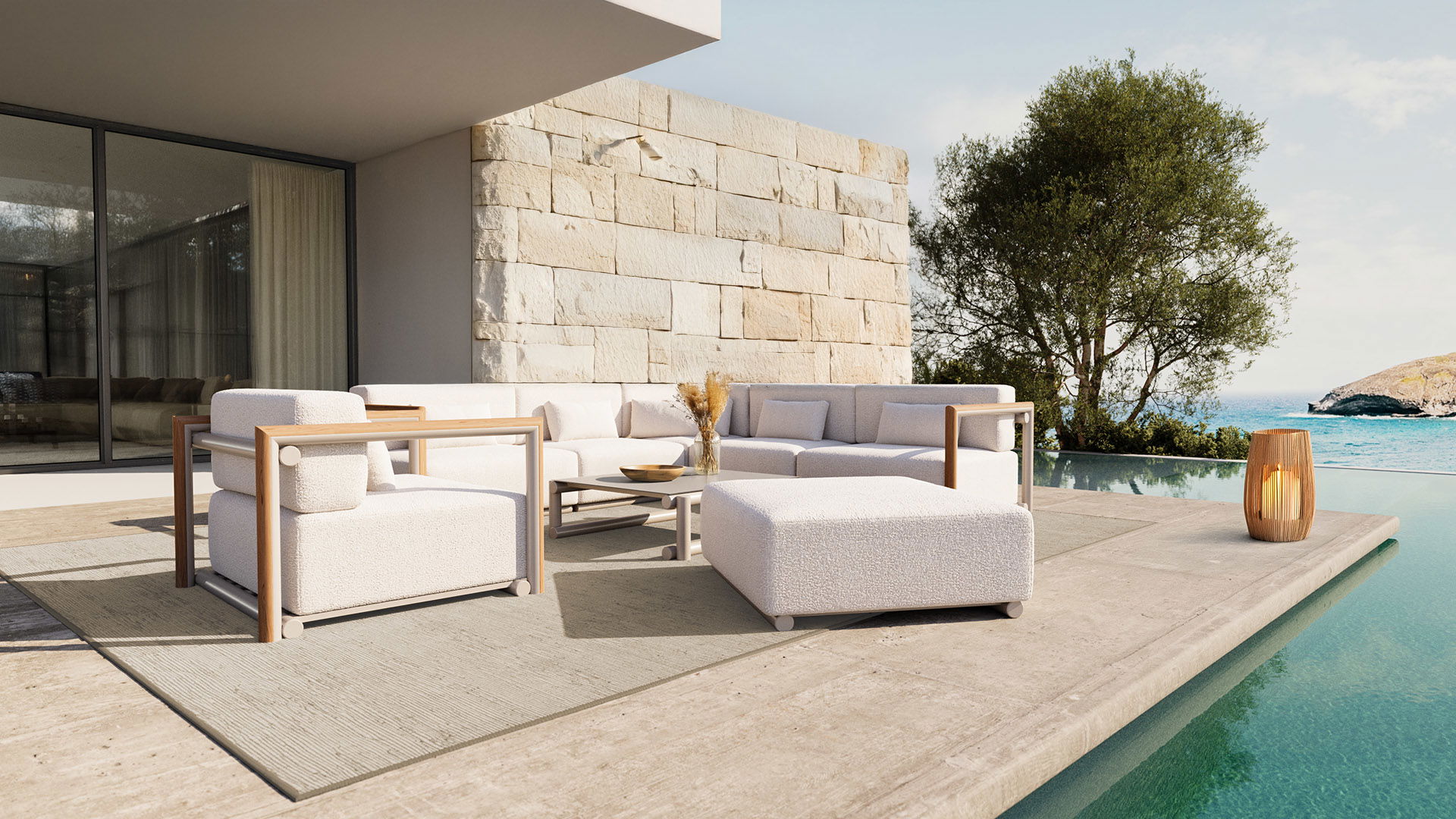 TERRA Gartenlounge L | 7 Personen | Champagne