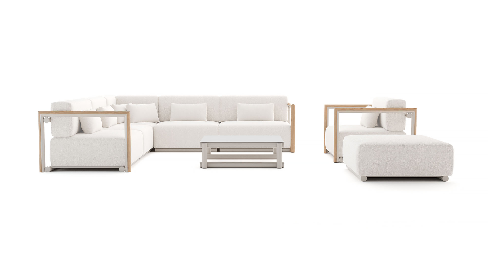 TERRA Gartenlounge L | 7 Personen | Champagne