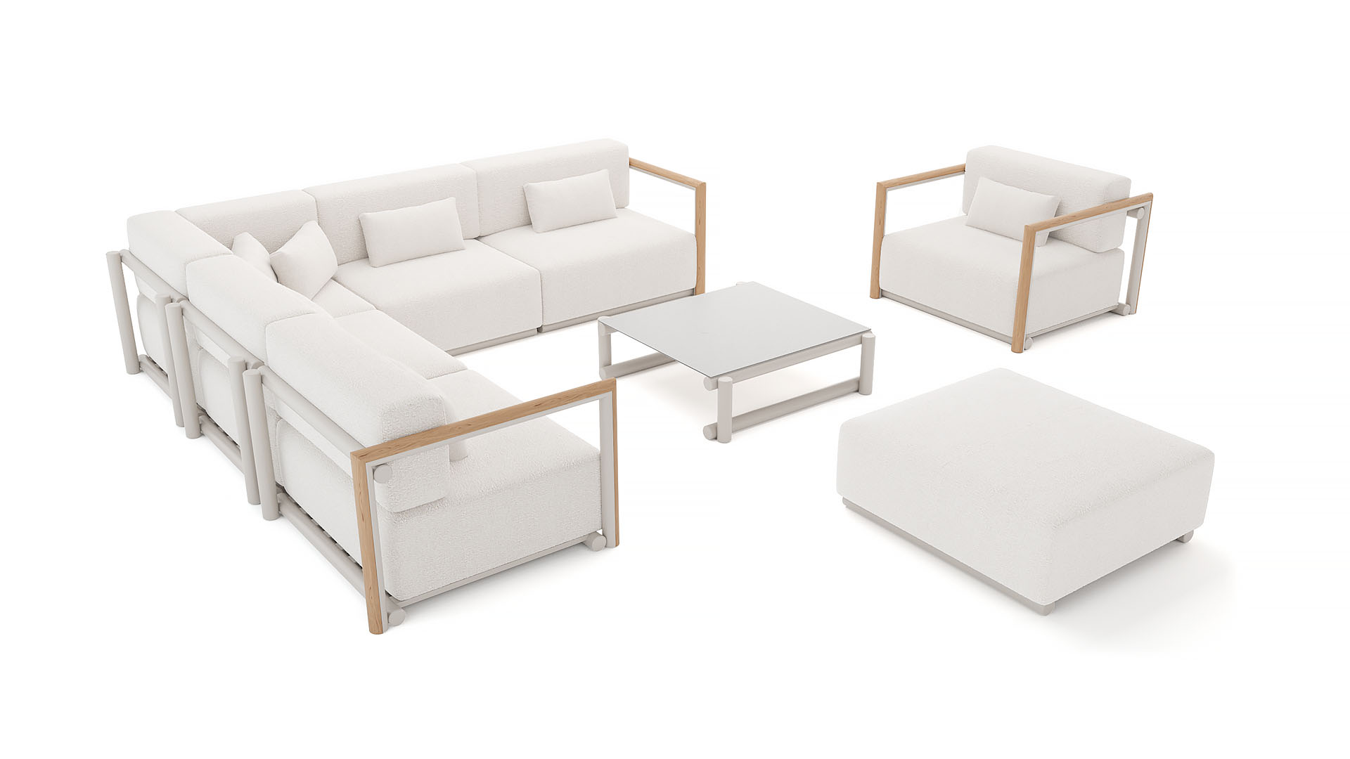 TERRA Gartenlounge L | 7 Personen | Champagne
