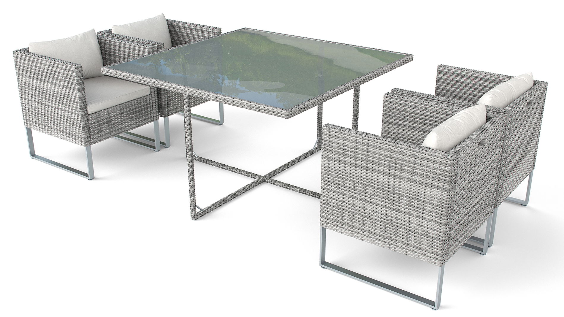 Cube rattan table store