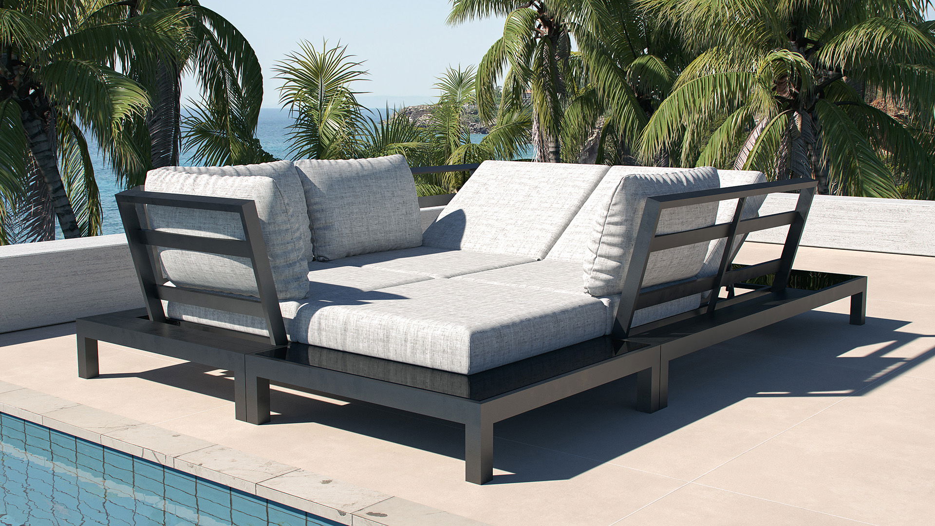 VALENTINO L Ecklounge | 6 Personen | Tisch | Grau